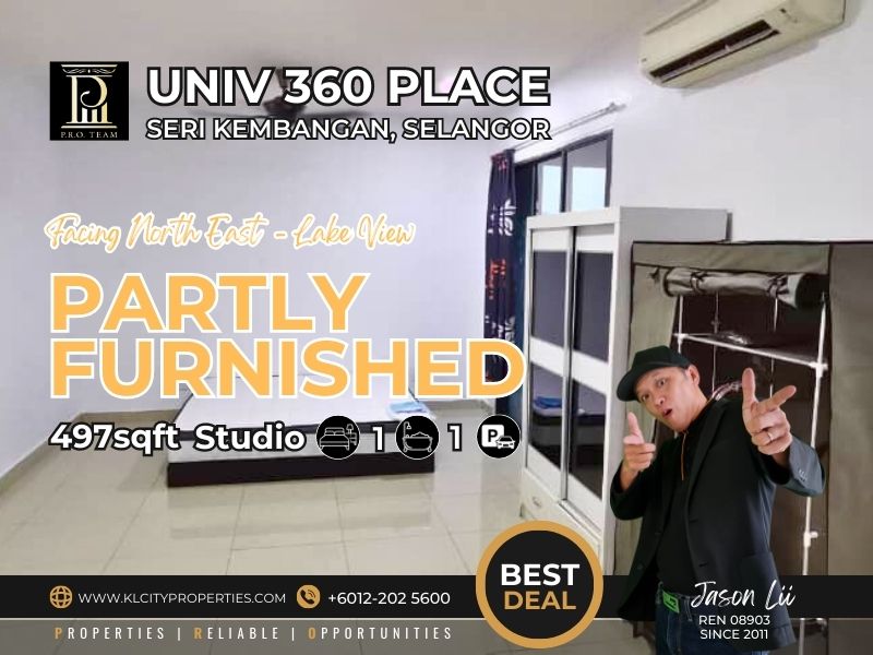 Affordable Partly Furnished Studio Apartment for Rent at Univ360 Place ...
