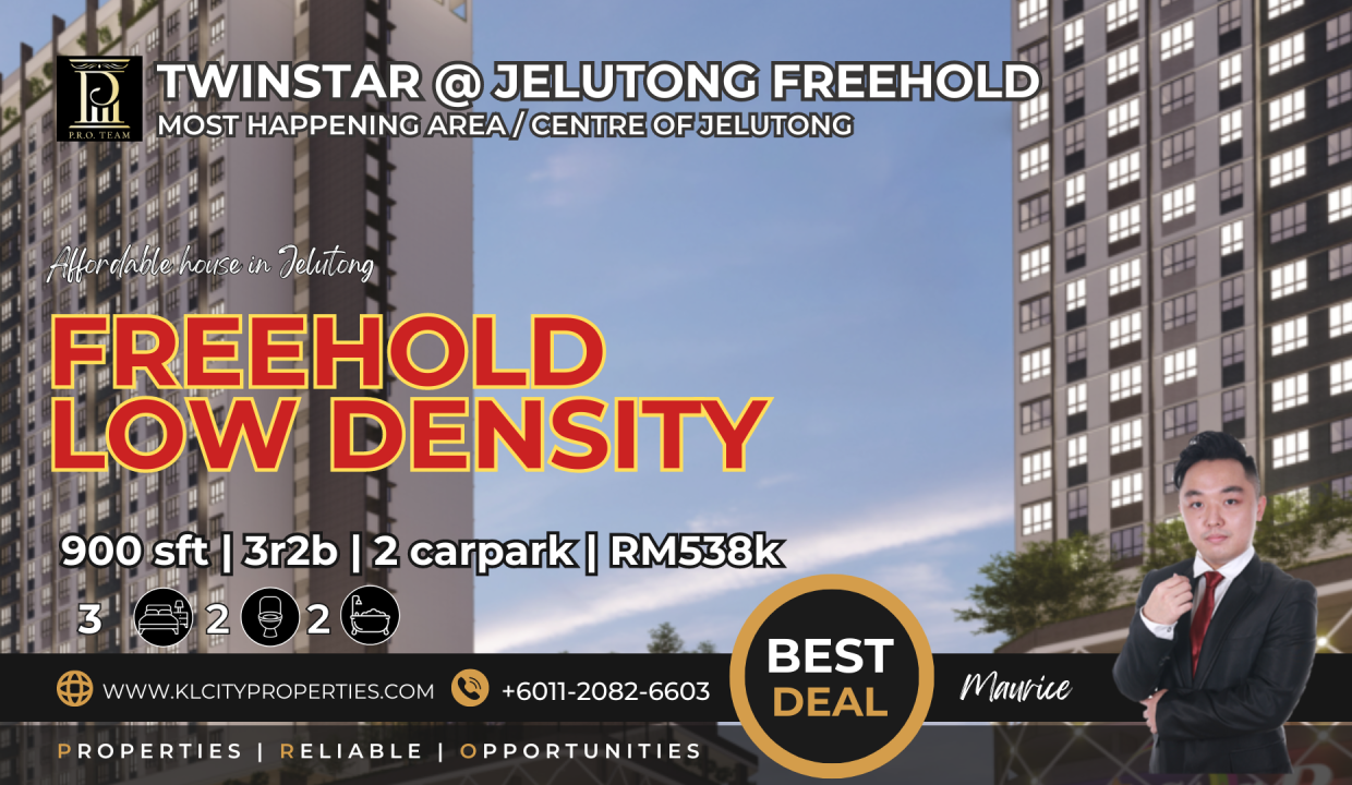 Twinstar @ Latest Jelutong Freehold RM2100 per month - Malaysia Real ...