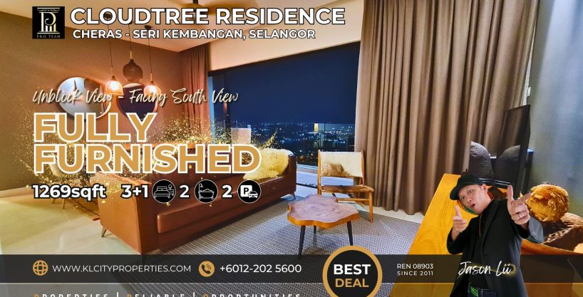 CloudTree Residence Best View 3 Rooms 1 Storeroom Fully Furnished for Rent - Cheras, Seri ...