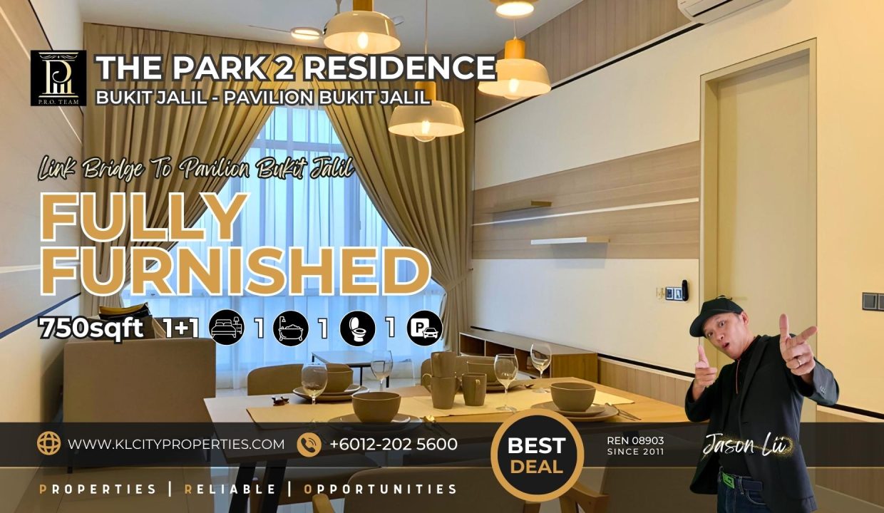The Park 2 Residence, Bukit Jalil - Fully Furnished 1+1 Rooms for Rent ...