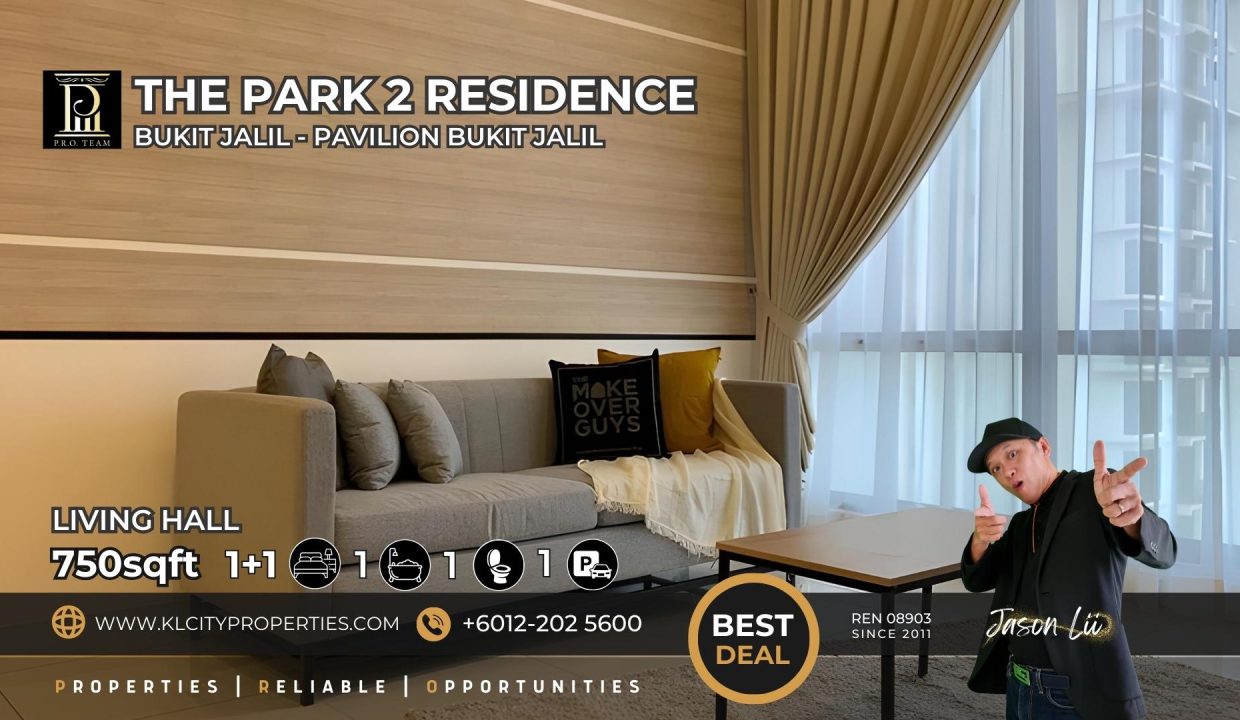 The Park 2 Residence, Bukit Jalil - Fully Furnished 1+1 Rooms for Rent ...