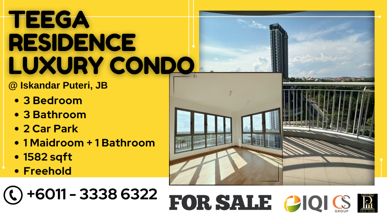 Teega Residence @ Iskandar Puteri JB - 3 Bed 3 Bath - 1 Maidroom+1Bath ...